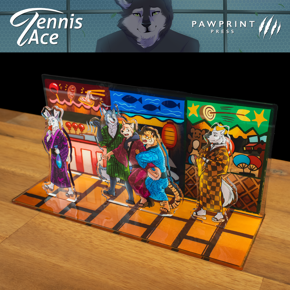 Tennis Ace: Acrylic Diorama – Pawprint Press Official Store