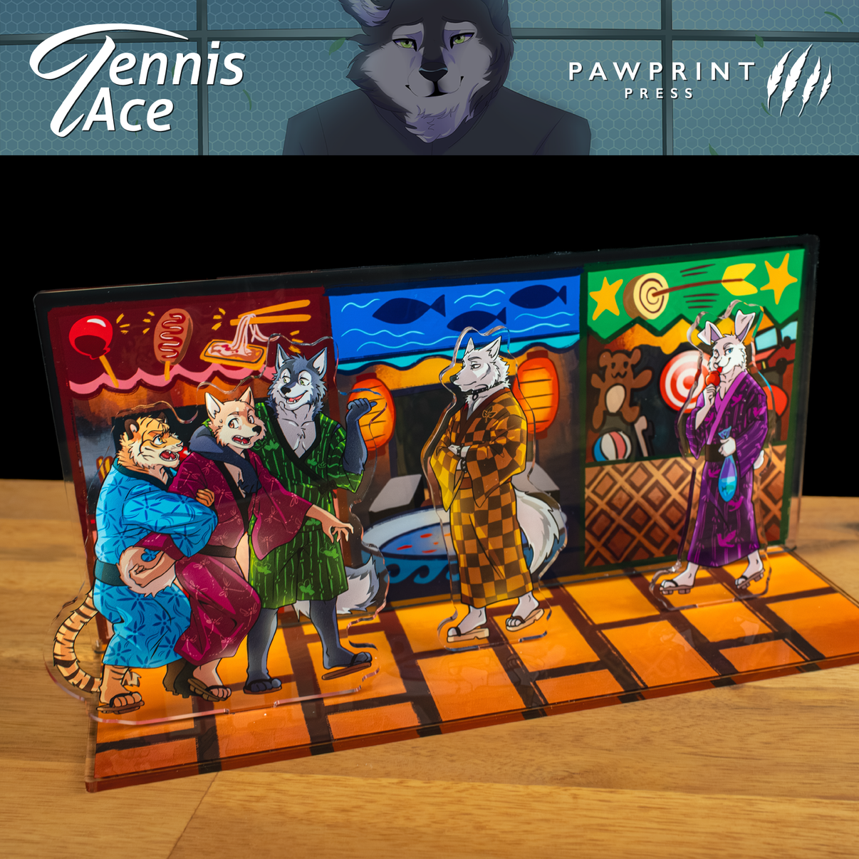 Tennis Ace: Acrylic Diorama – Pawprint Press Official Store