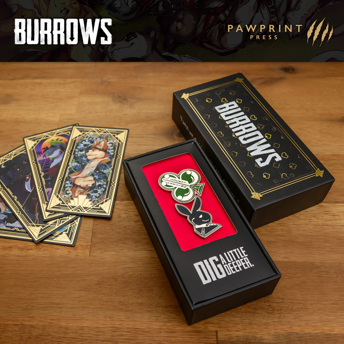 Burrows: Pin & Card Set – Pawprint Press Official Store