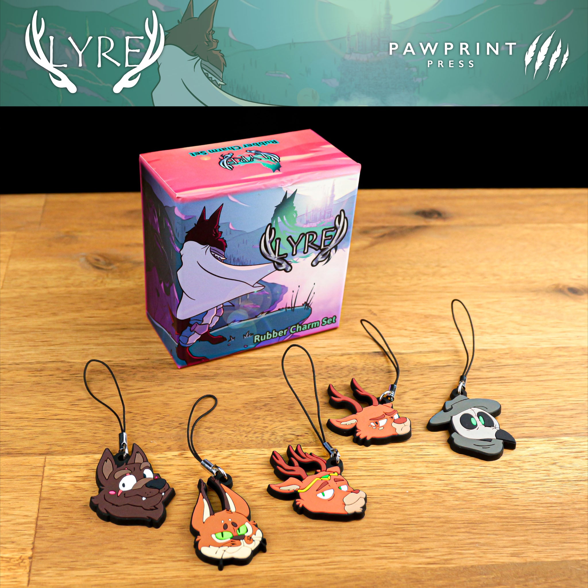 Lyre: Rubber Charm Set – Pawprint Press Official Store